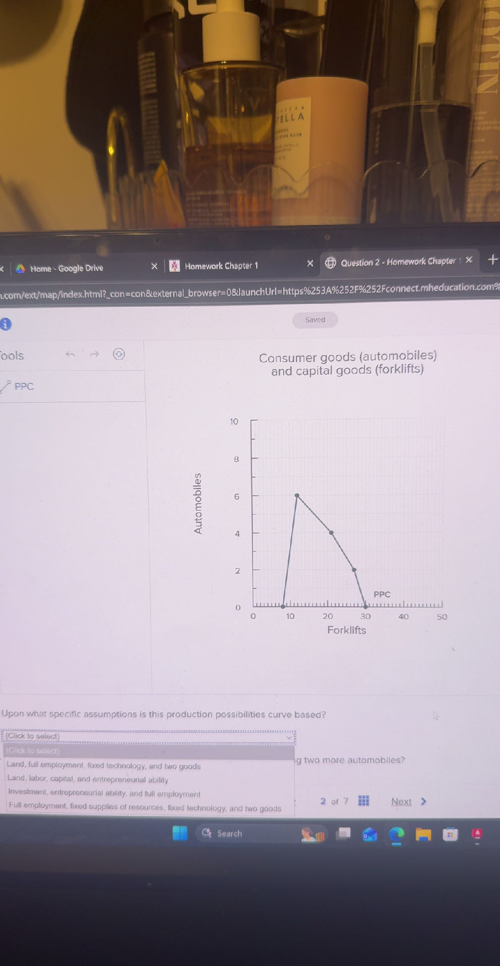 Consumer goods (automobiles) and capital | StudyX