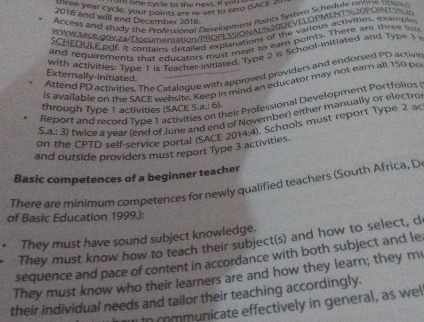 Basic competences of a beginner teacher