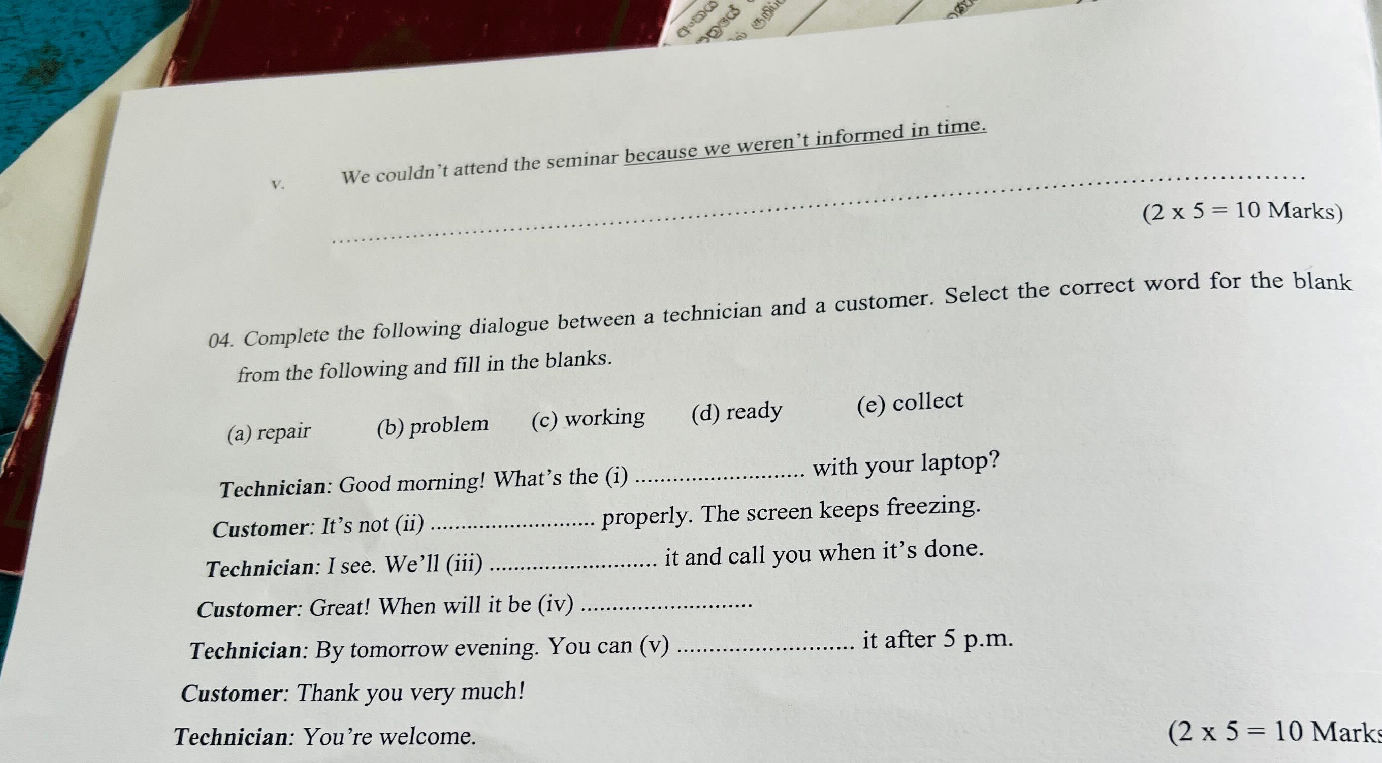 We couldn't attend the seminar because we | StudyX