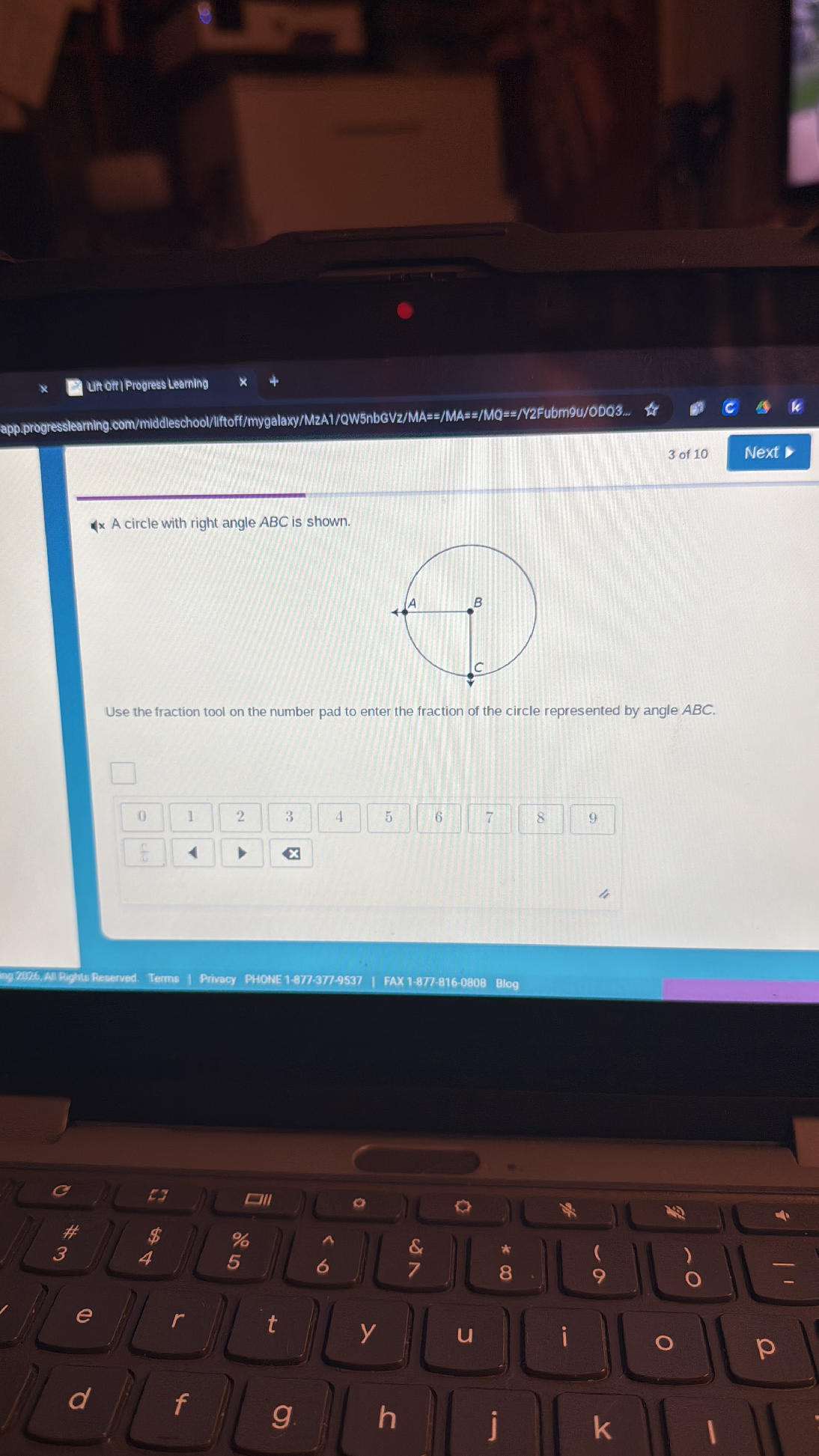 A circle with right angle $ABC$ is shown. | StudyX