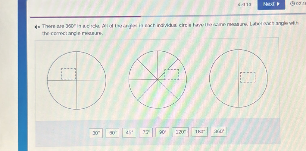There are $360^{ }$ in a circle. All of the | StudyX