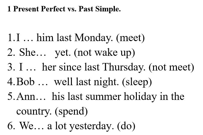 1 Present Perfect vs. Past Simple. 1. I ... | StudyX