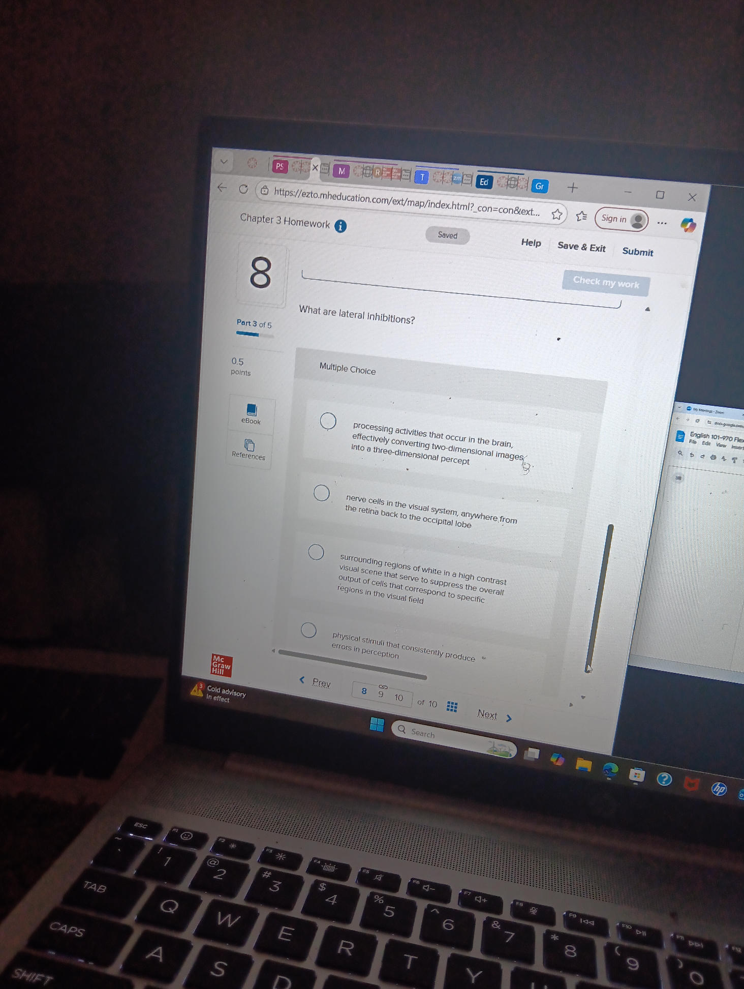 What are lateral inhibitions? **Multiple | StudyX