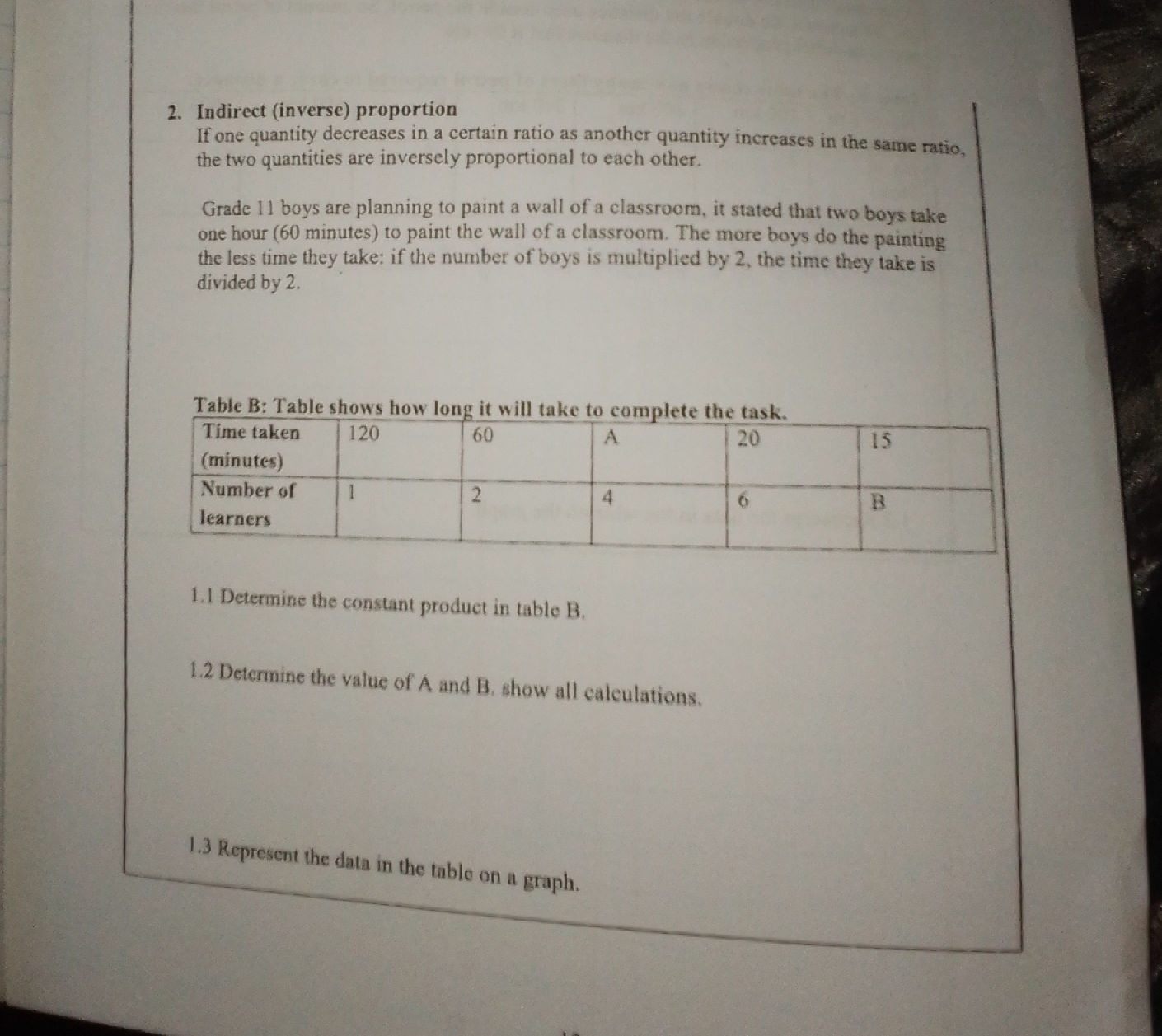 2. Indirect (inverse) proportion If one | StudyX