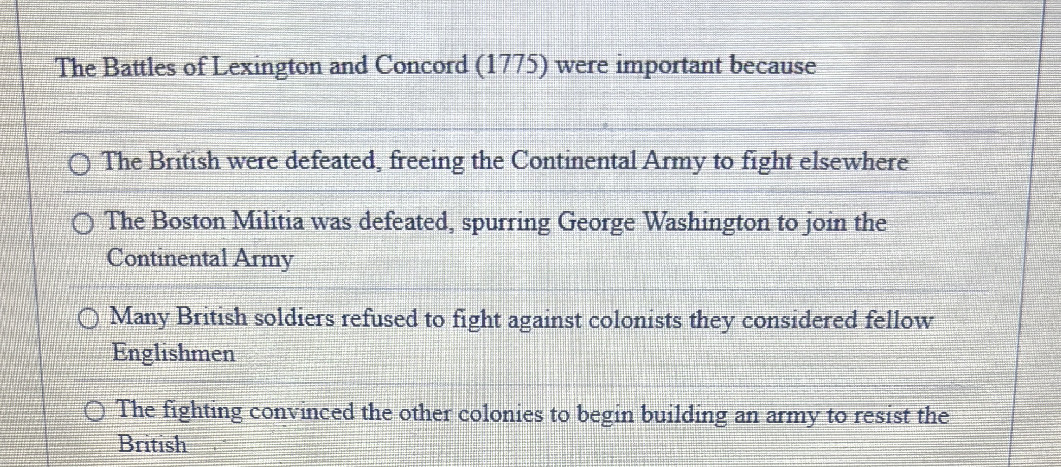 The Battles of Lexington and Concord (1775) | StudyX