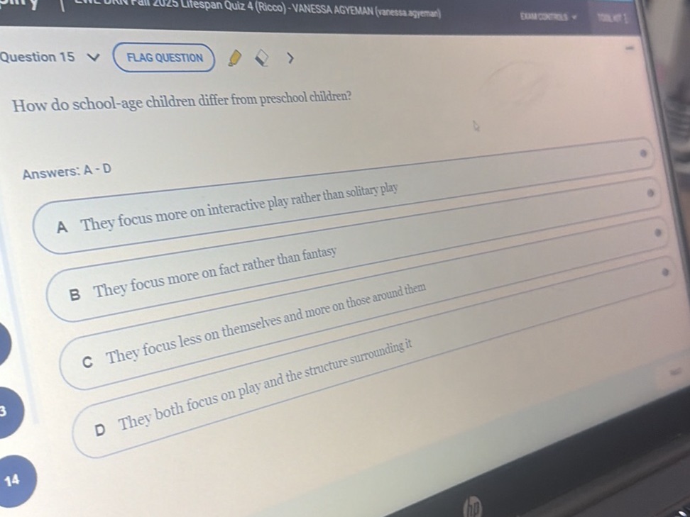 How do school-age children differ from | StudyX