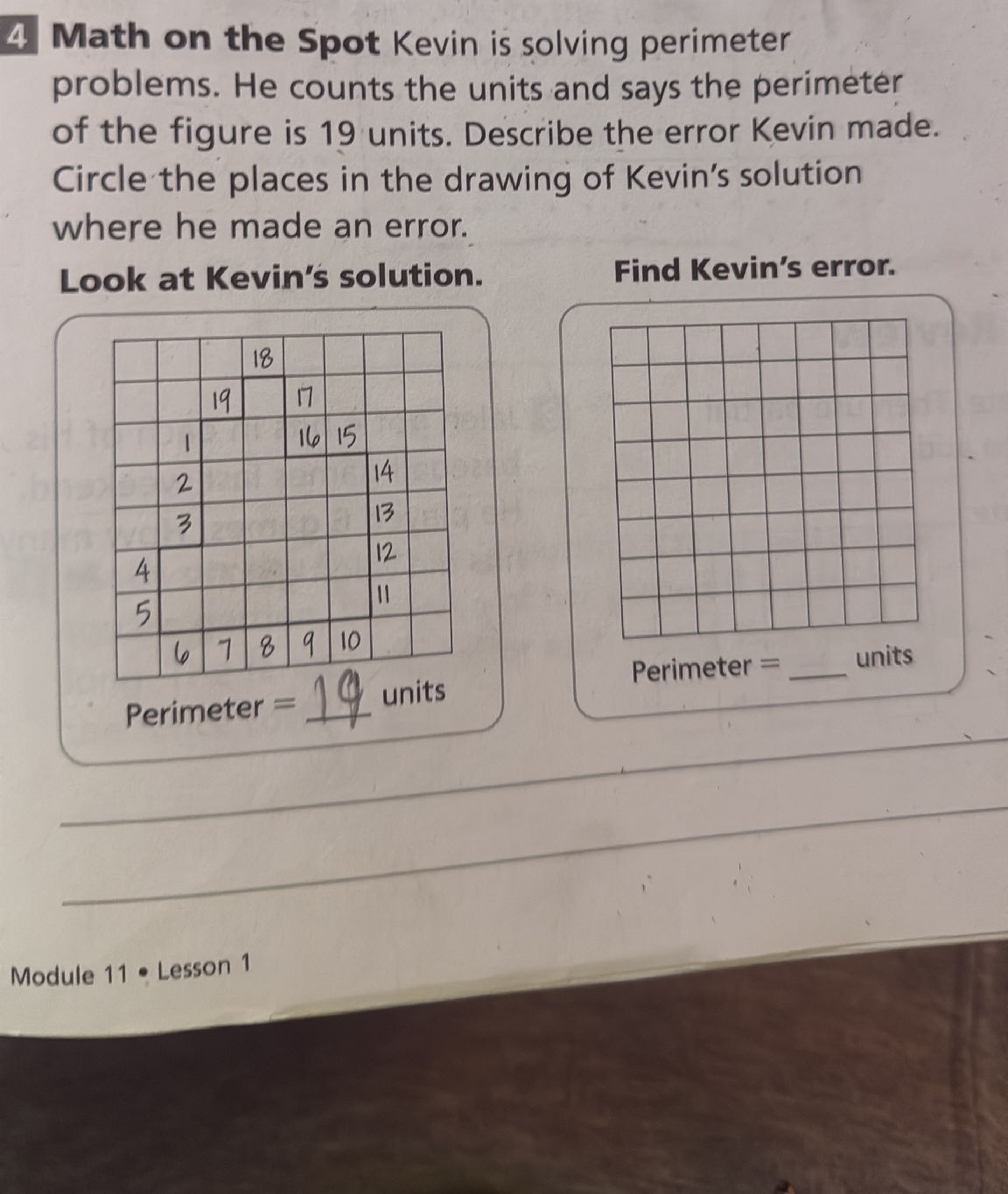 Math on the Spot Kevin is solving perimeter | StudyX