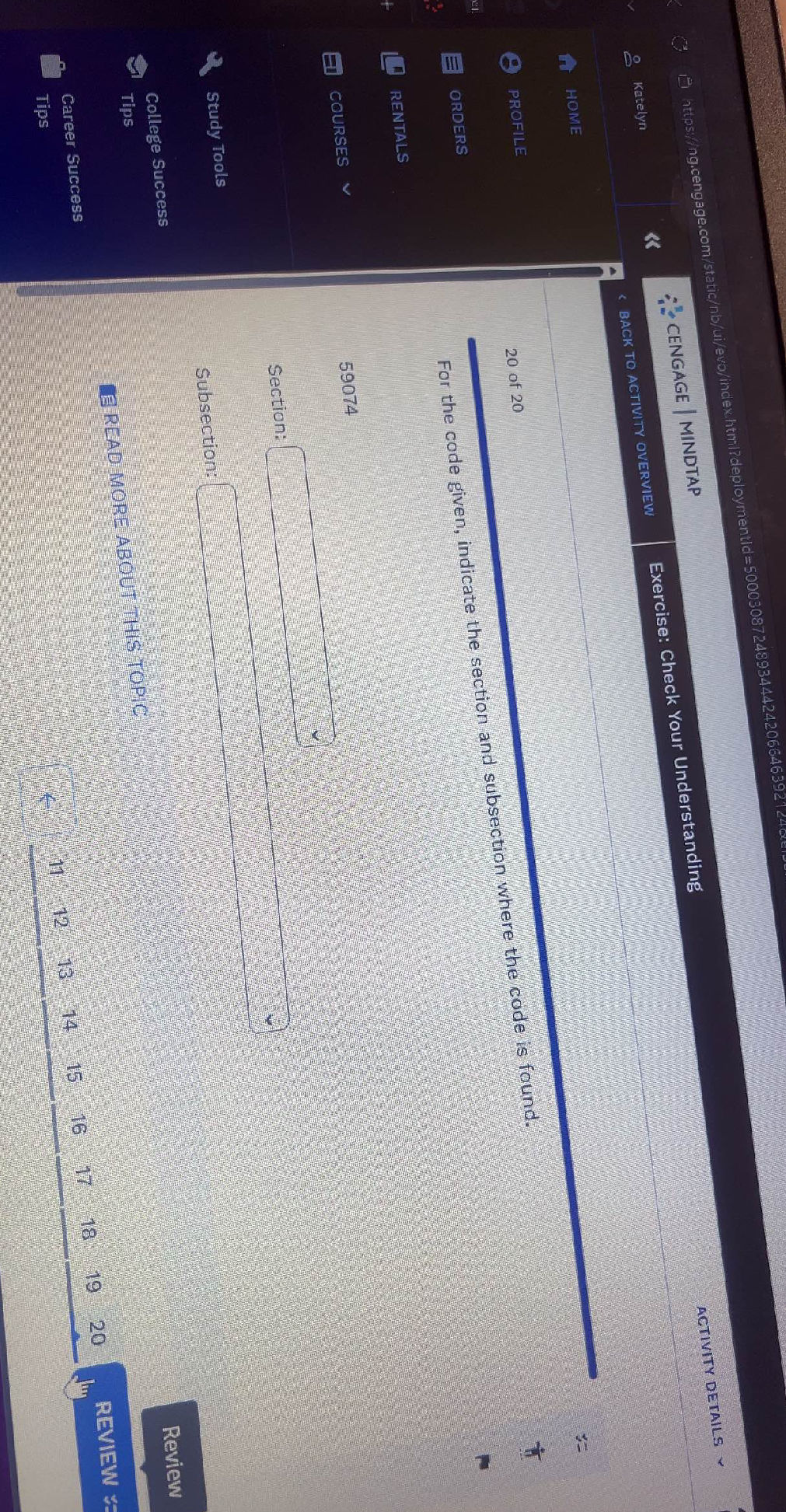 Exercise: Check Your Understanding 20 of 20 | StudyX