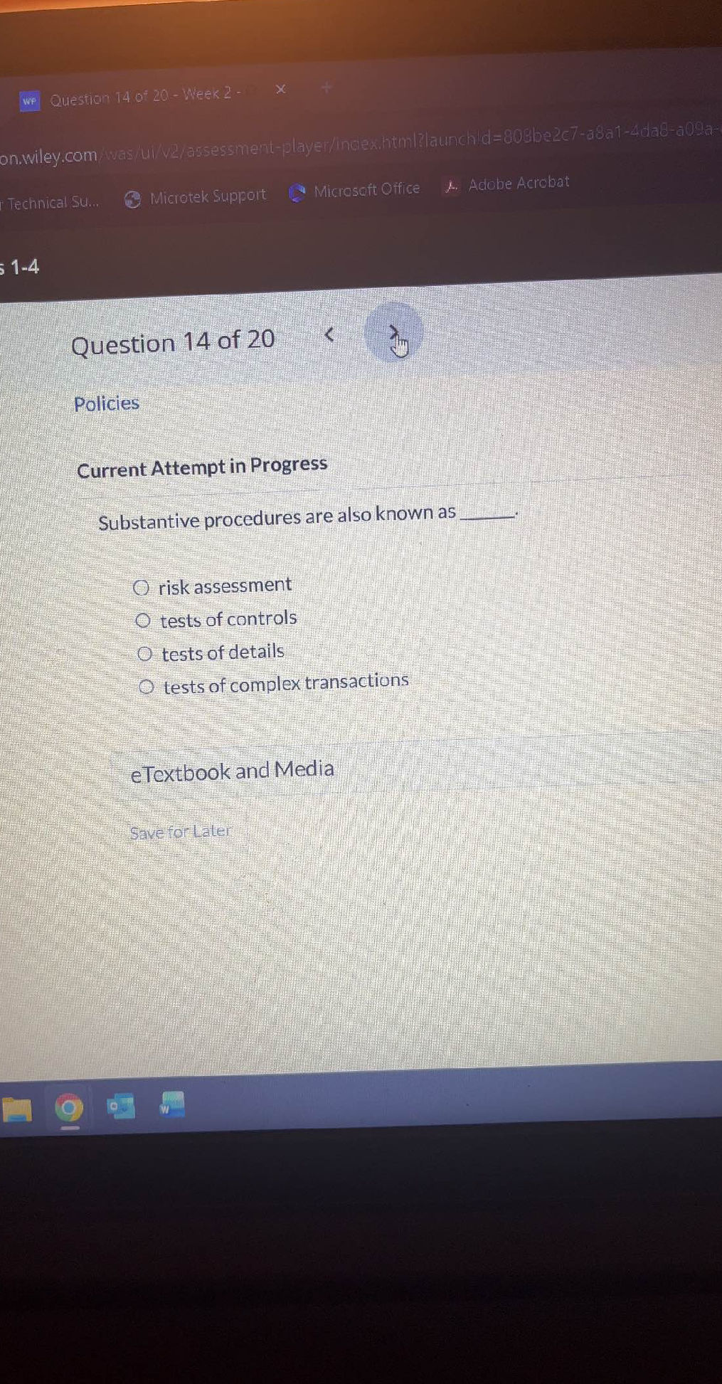 Substantive procedures are also known as | StudyX