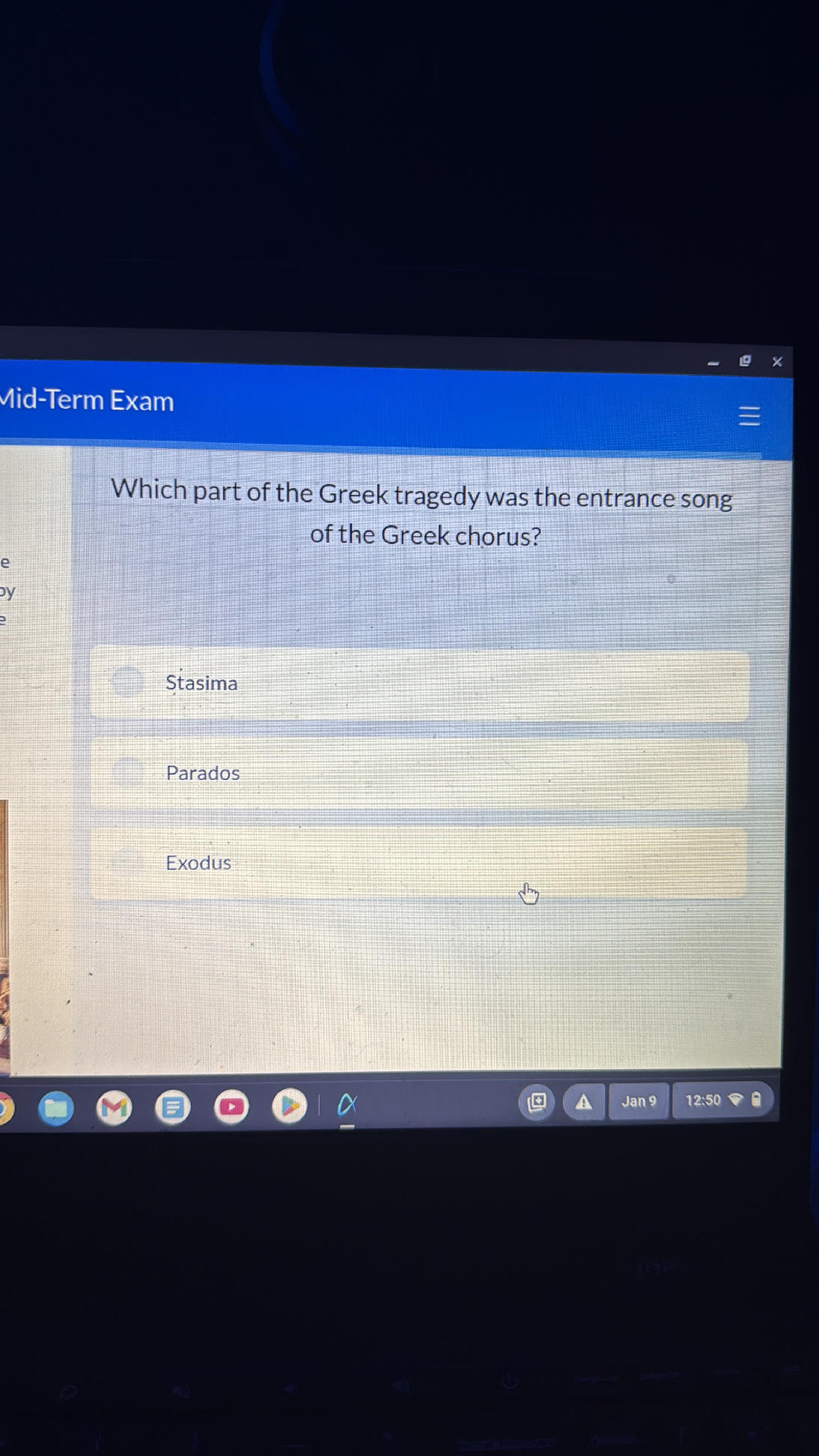 Which part of the Greek tragedy was the | StudyX