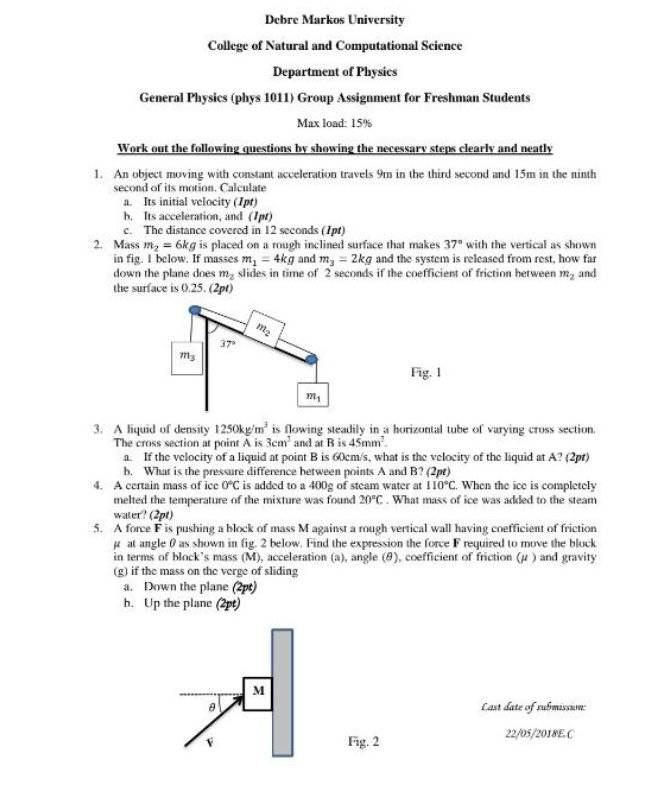 An object moving with constant acceleration | StudyX