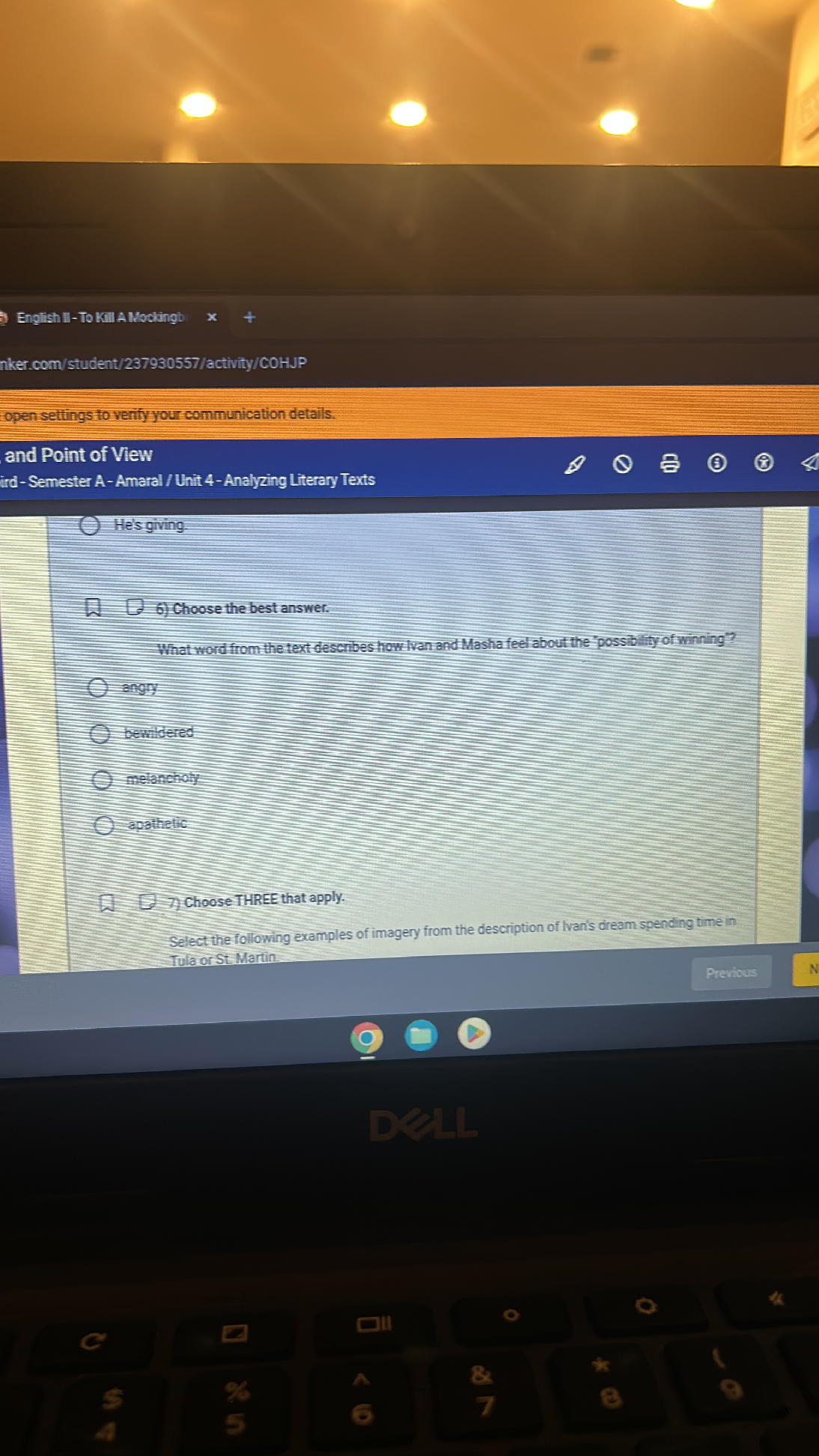 6) Choose the best answer. What word from | StudyX