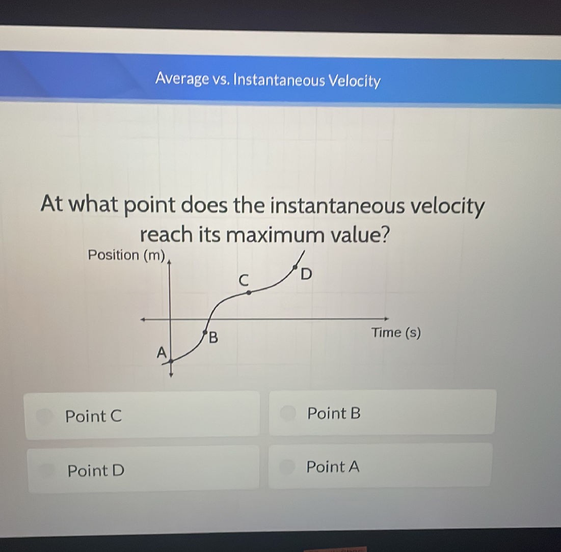 At what point does the instantaneous | StudyX