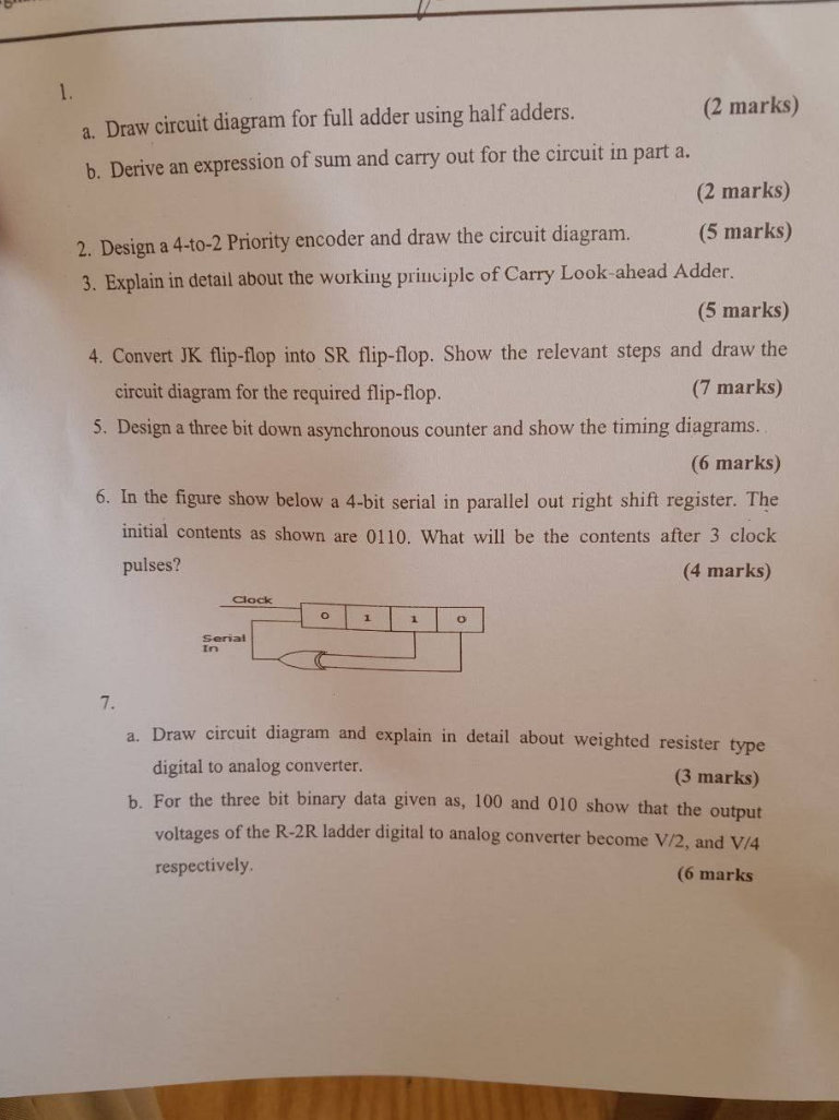 a. Draw circuit diagram for full adder using | StudyX