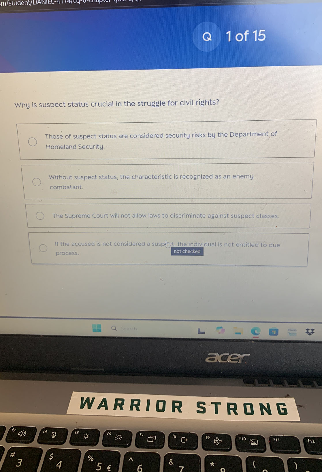 Why is suspect status crucial in the | StudyX