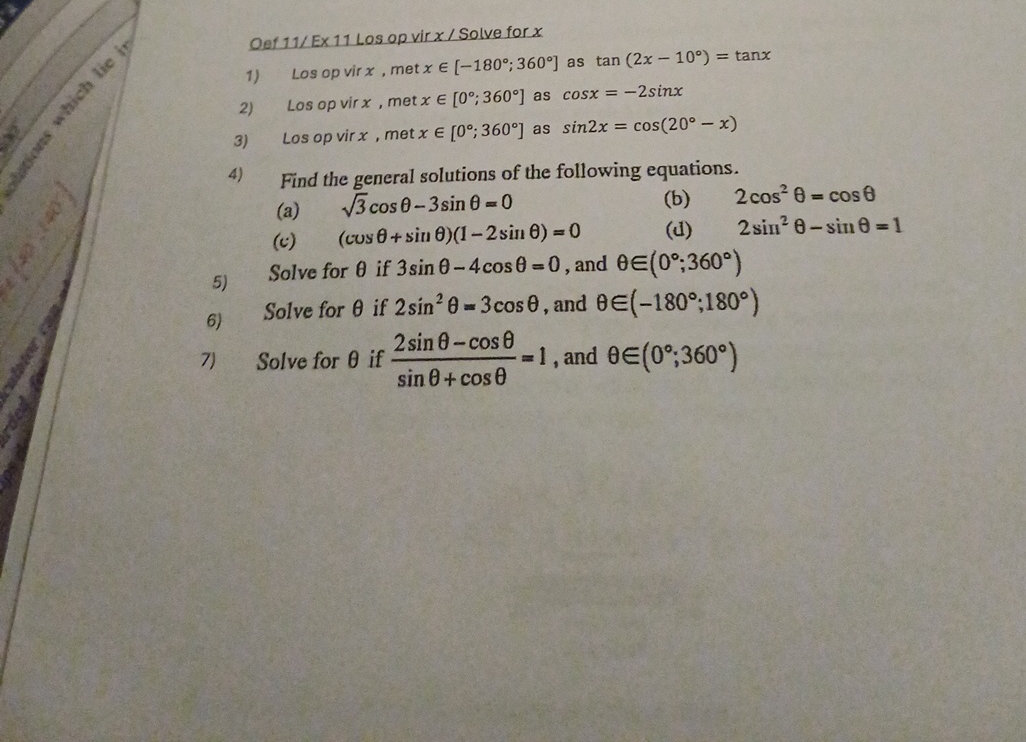 Los op vir x / Solve for x 1) Los op vir x, | StudyX