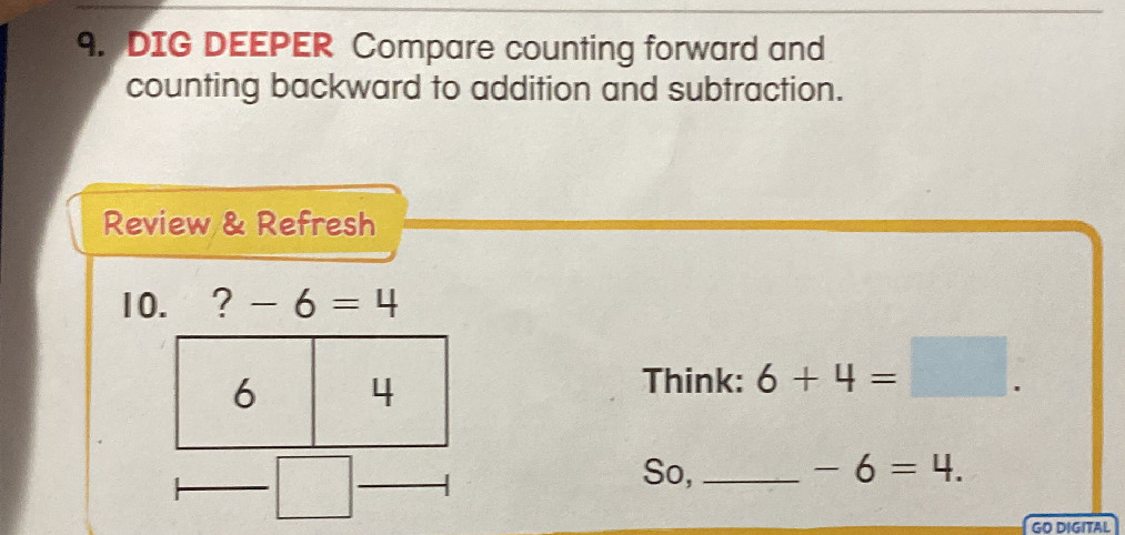 DIG DEEPER Compare counting forward and | StudyX
