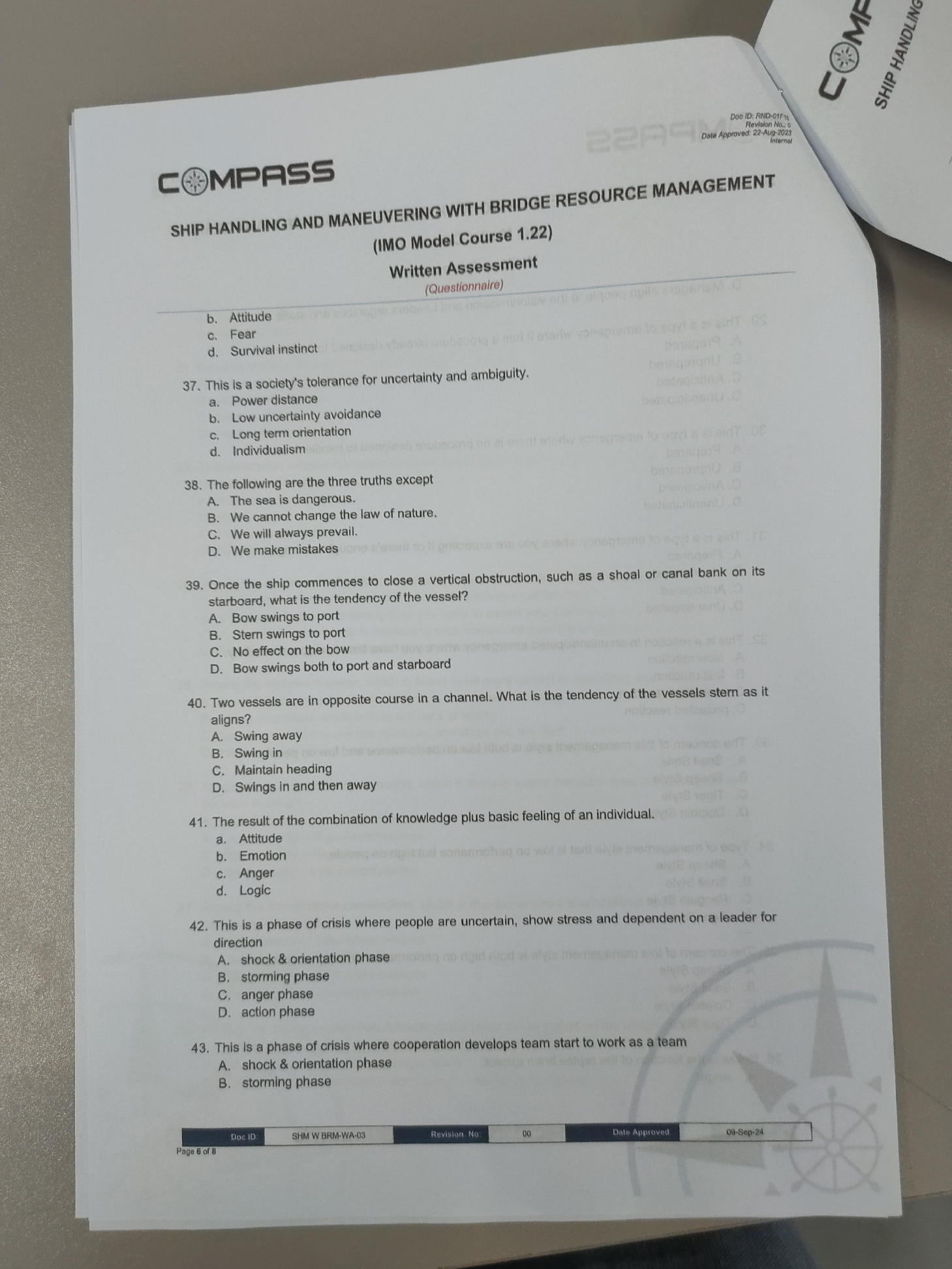 39. Once the ship commences to close a | StudyX