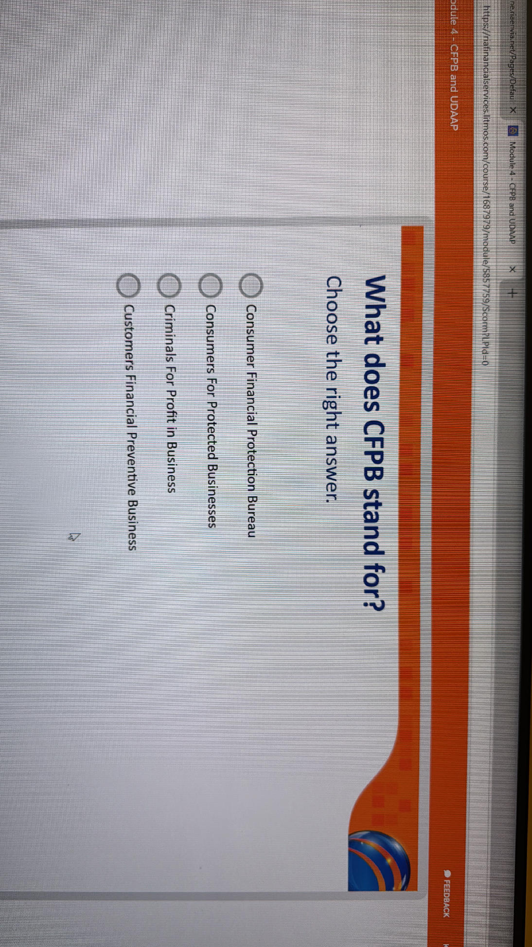 What does CFPB stand for? Choose the right | StudyX