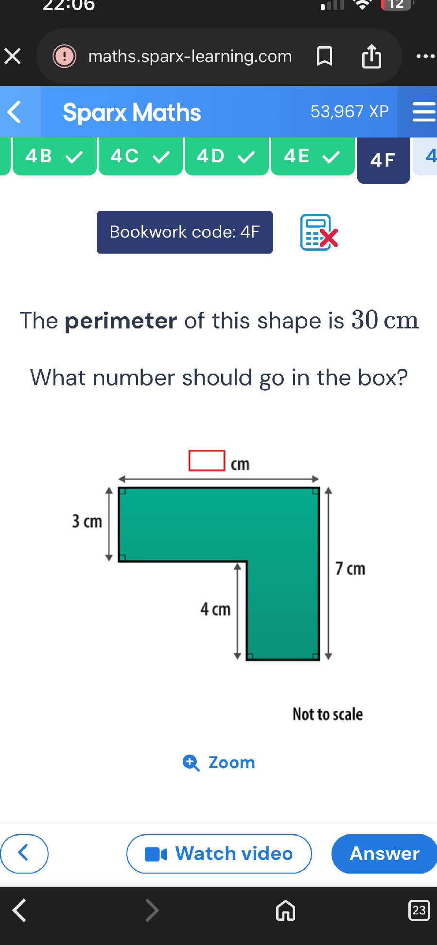 The perimeter of this shape is 30 cm What | StudyX
