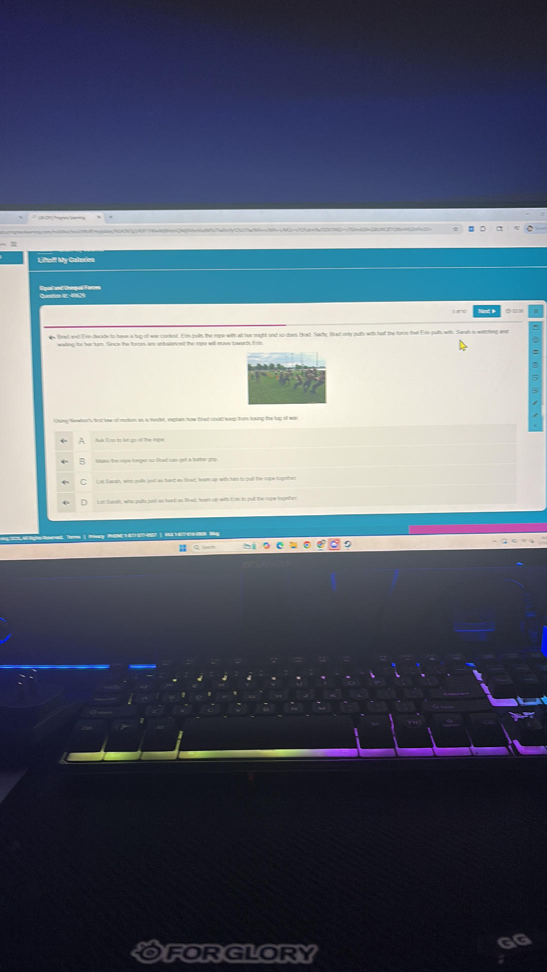 Brad and Erin decide to have a tug of war | StudyX