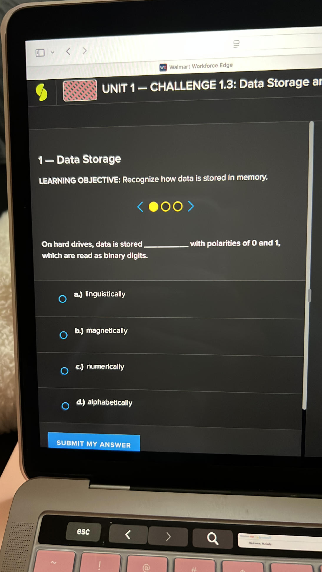 On hard drives, data is stored ______ with | StudyX