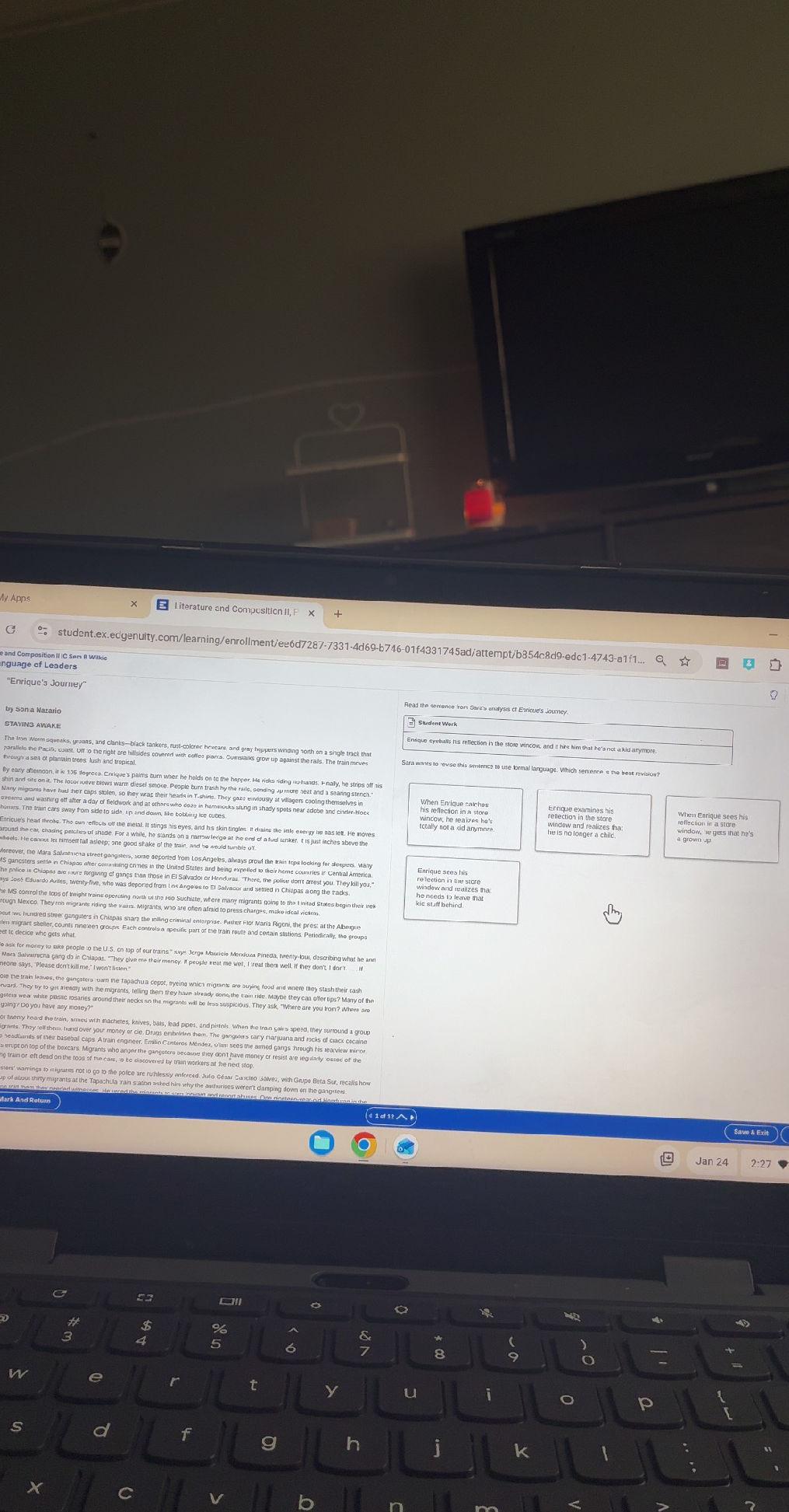 Read the sentence from Sara's analysis of | StudyX