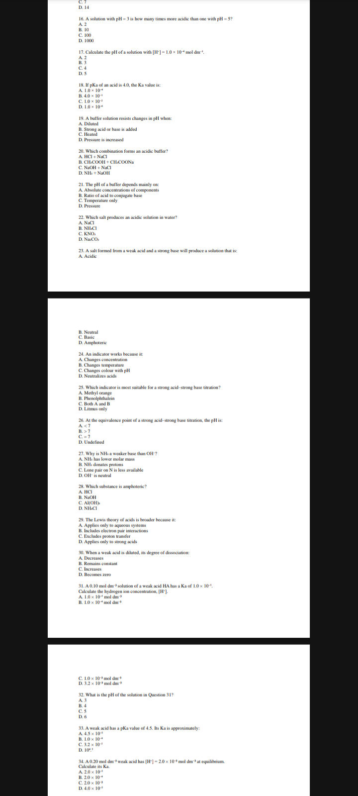 A buffer solution resists changes in pH | StudyX