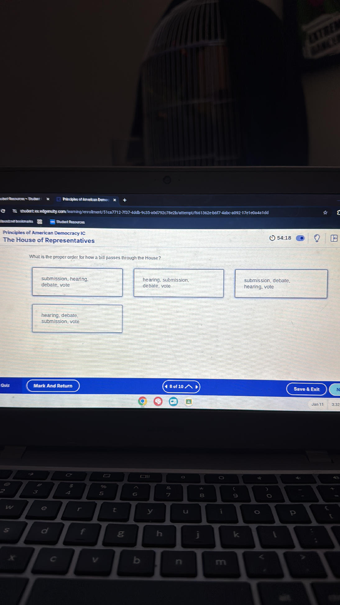 What is the proper order for how a bill | StudyX