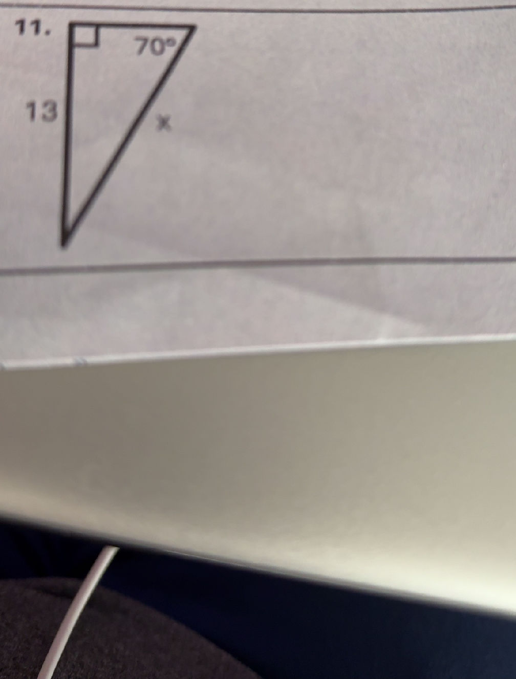 Find the value of $x$ in the right triangle | StudyX