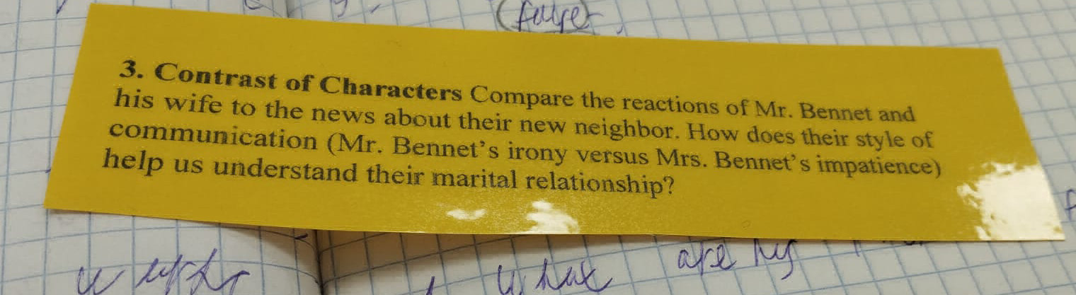 3. Contrast of Characters Compare the | StudyX