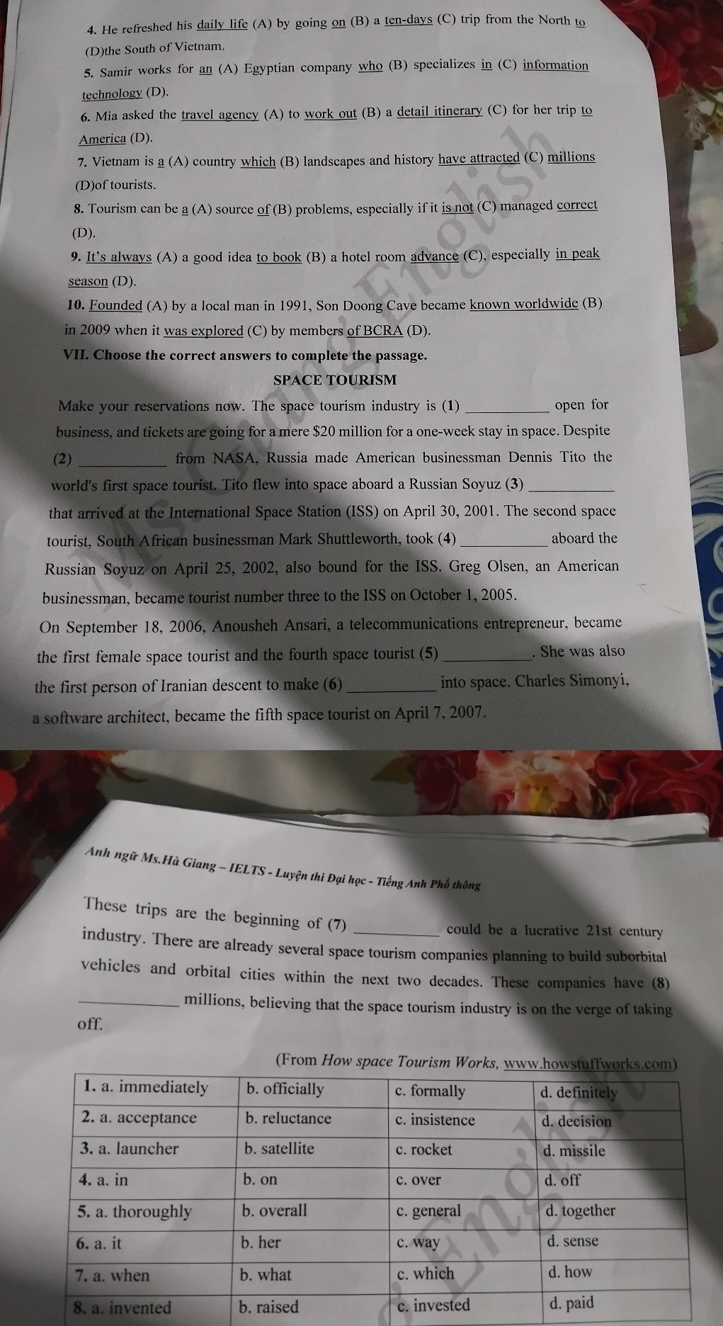 6. Mia asked the travel agency (A) to work | StudyX