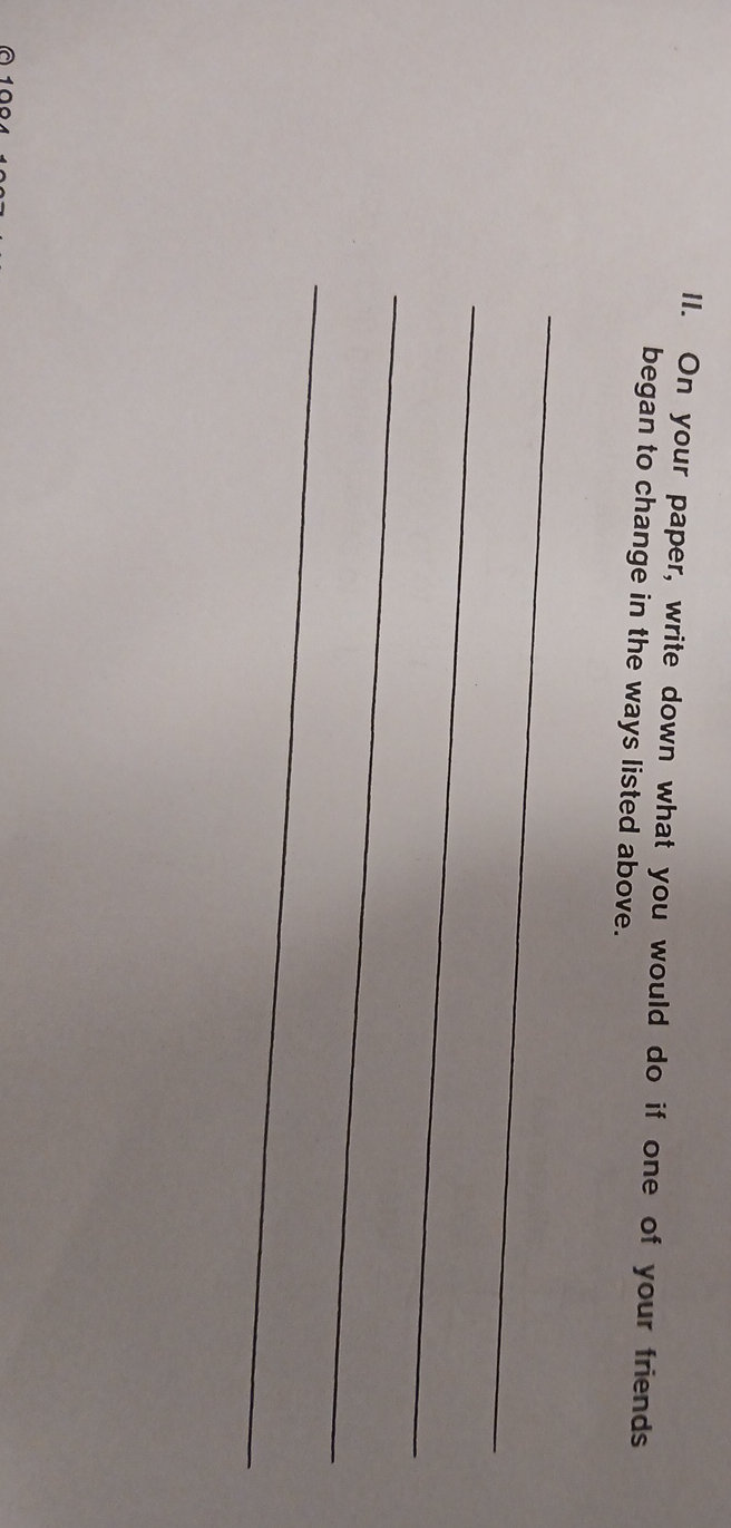 II. On your paper, write down what you would | StudyX