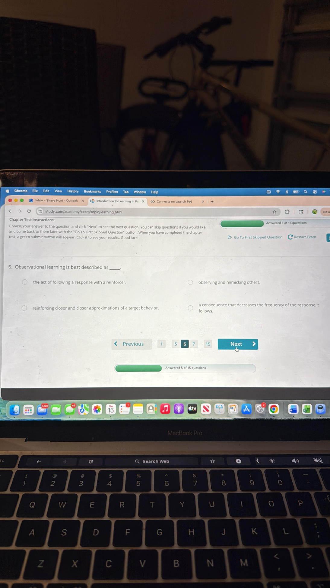 6. Observational learning is best described | StudyX