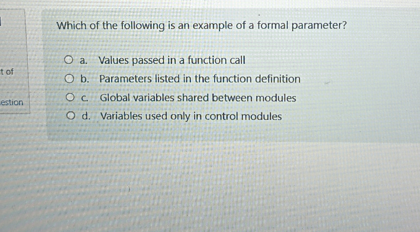 Which of the following is an example of a | StudyX