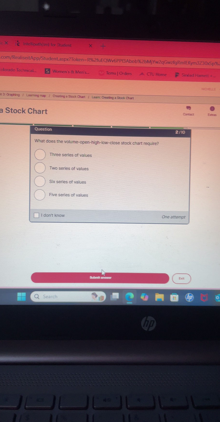 What does the volume-open-high-low-close | StudyX