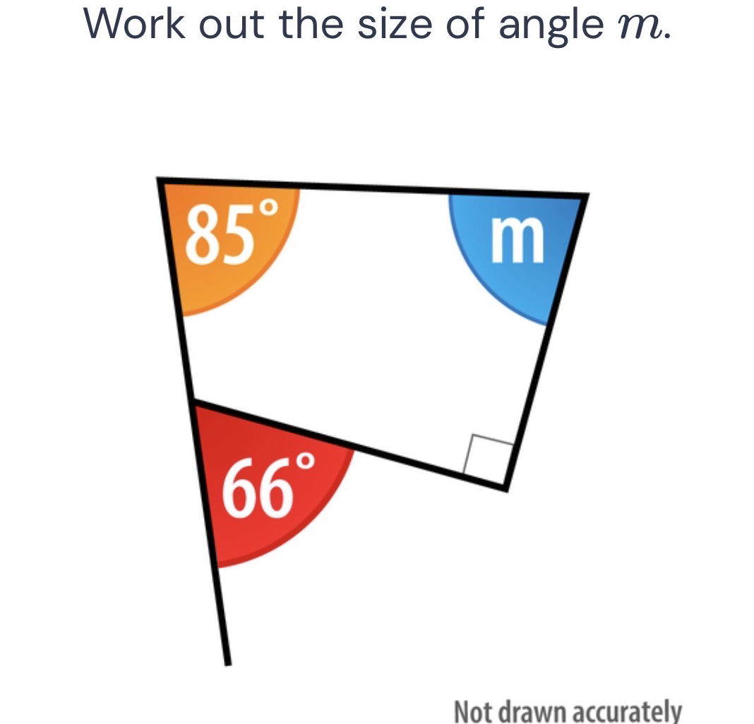 Work out the size of angle m. *Note: | StudyX