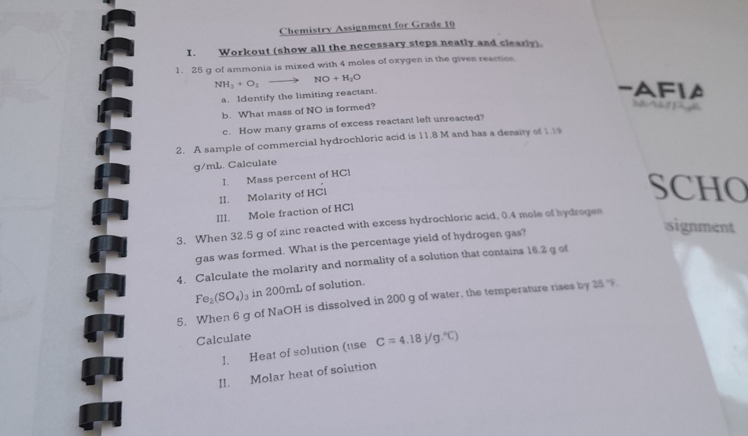 A sample of commercial hydrochloric acid is | StudyX