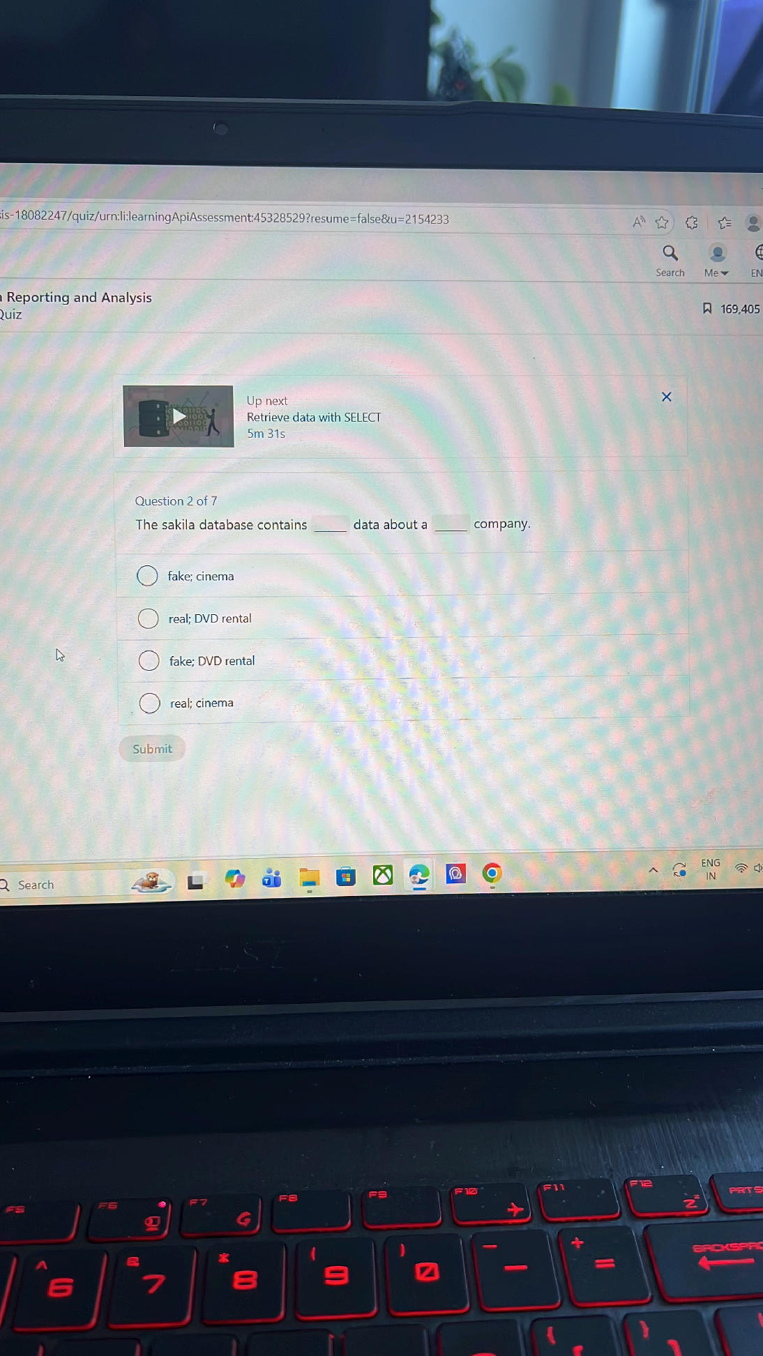 Question 2 of 7 The sakila database | StudyX