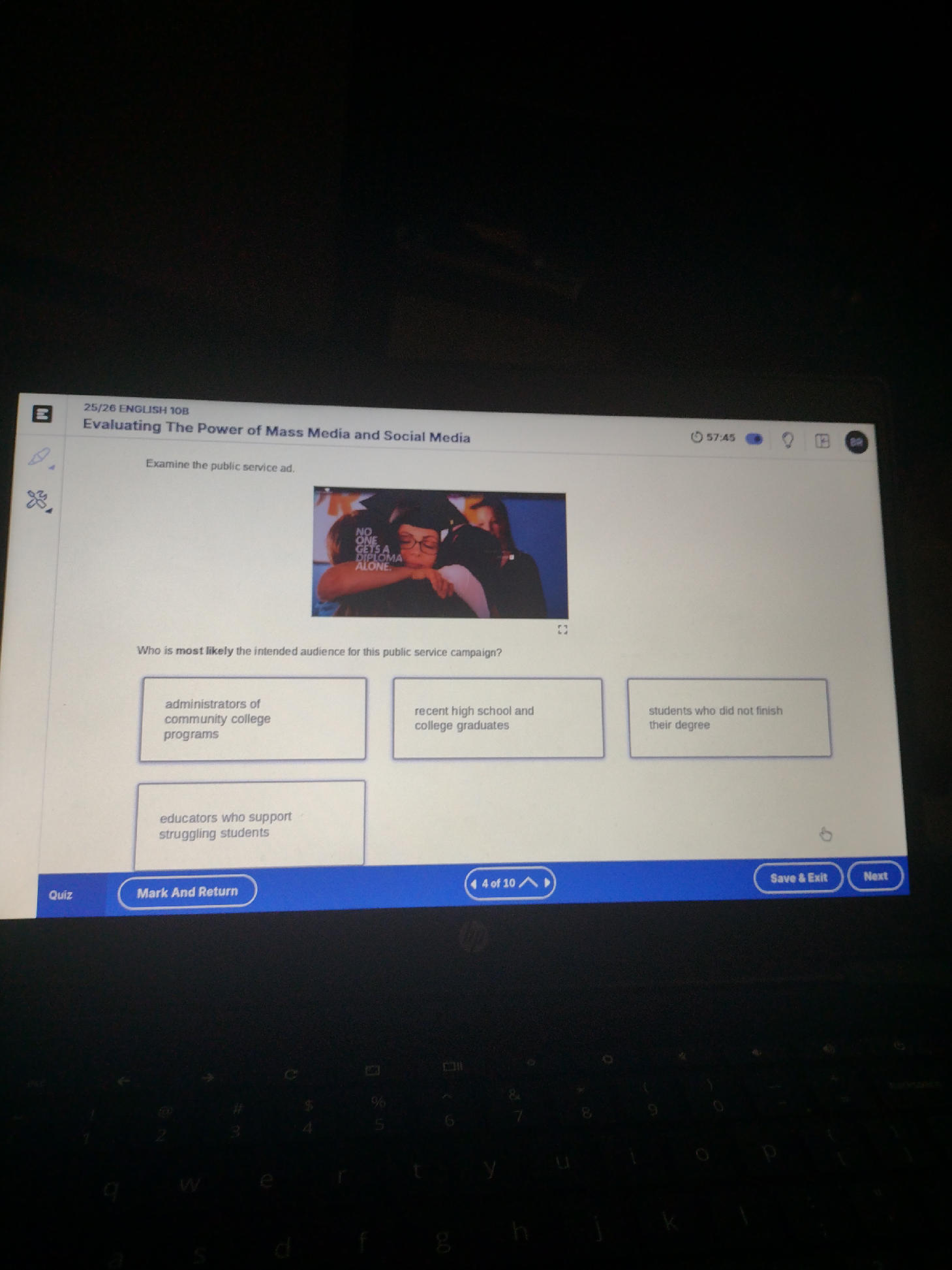 Examine the public service ad. [Image: Ad | StudyX