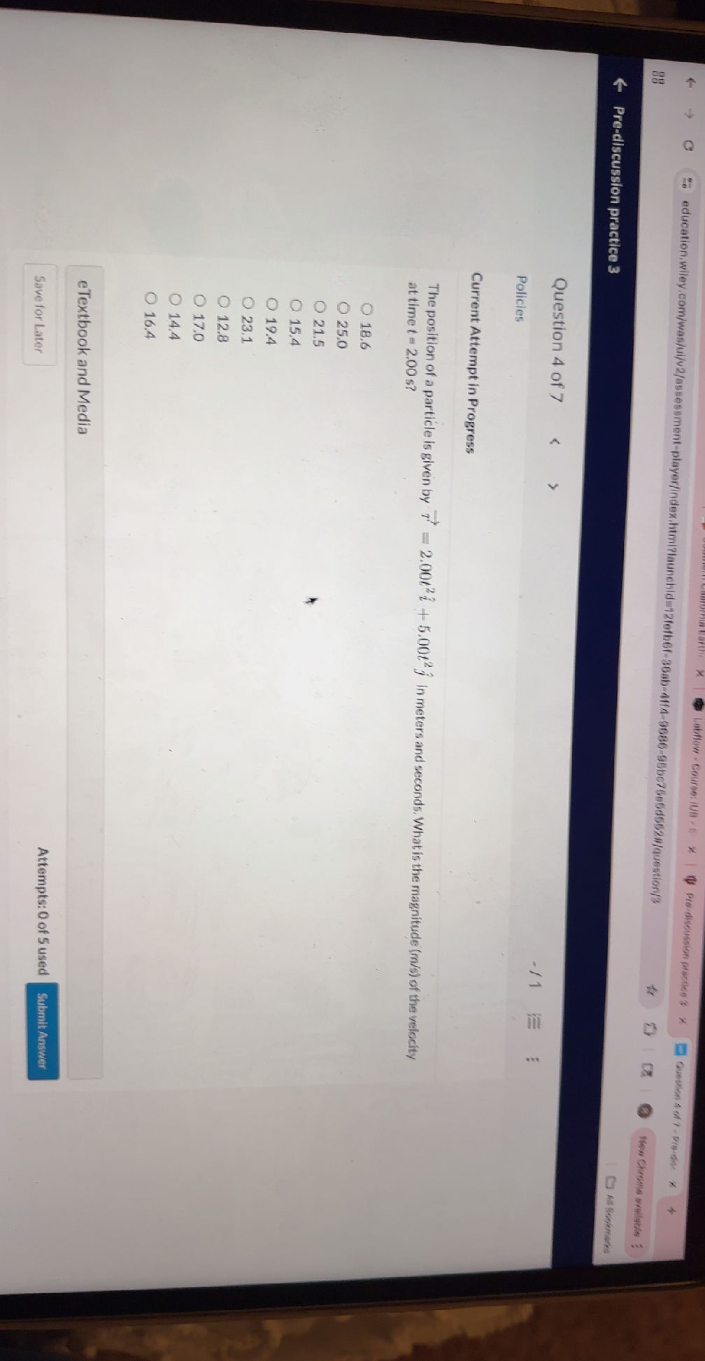 The position of a particle is given by ${r} | StudyX