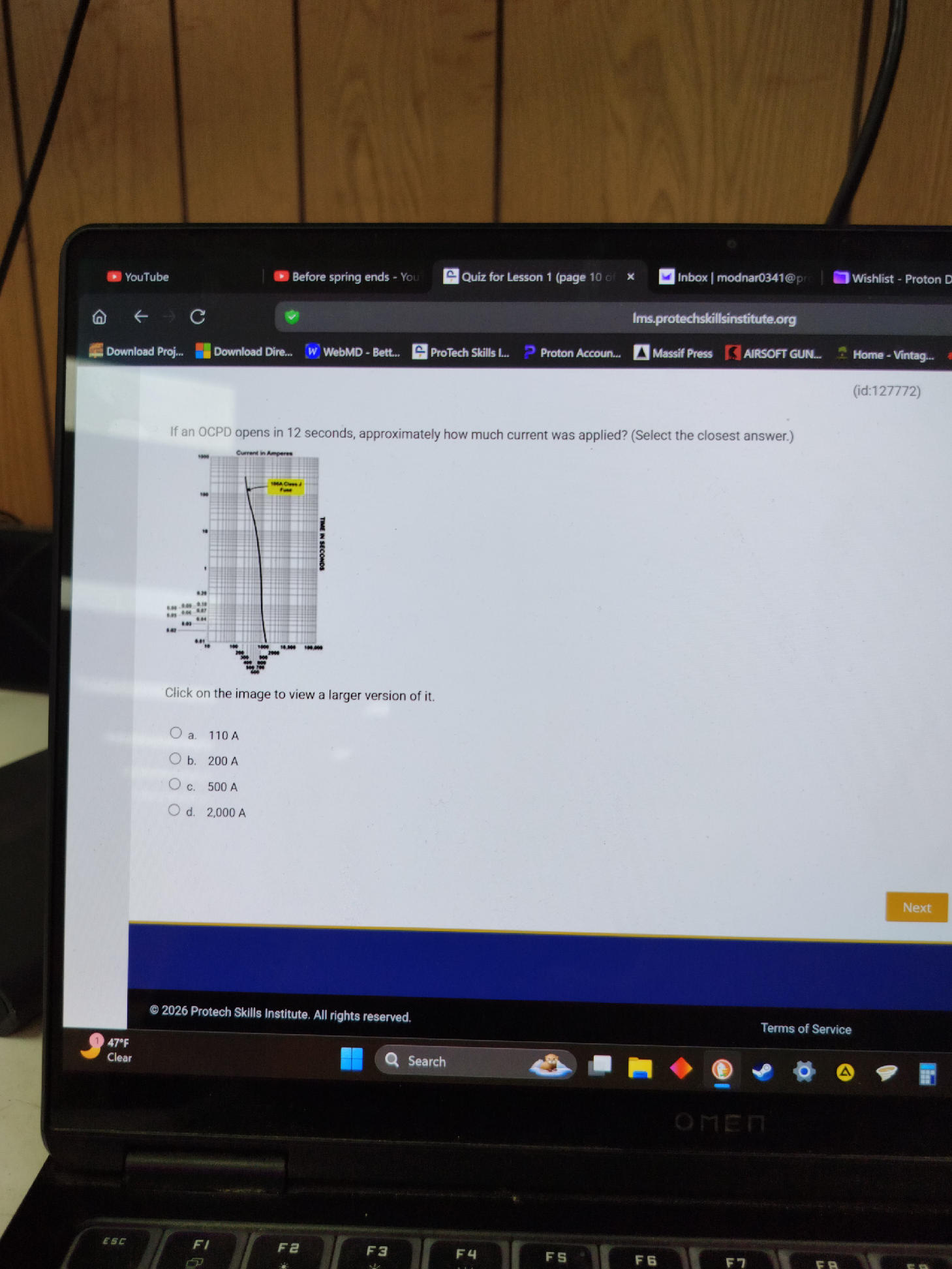 If an OCPD opens in 12 seconds, | StudyX