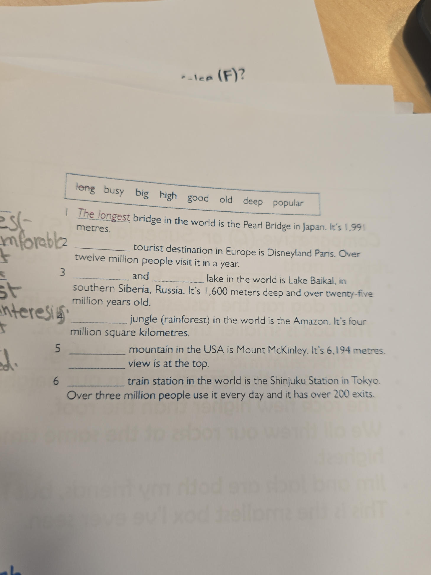 long busy big high good old deep popular The | StudyX