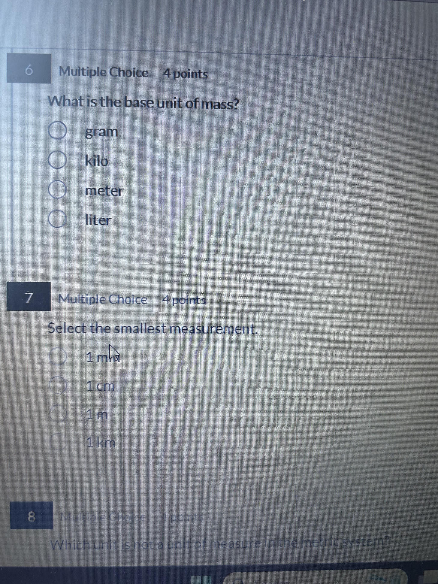 Multiple Choice 4 points Which unit is not | StudyX