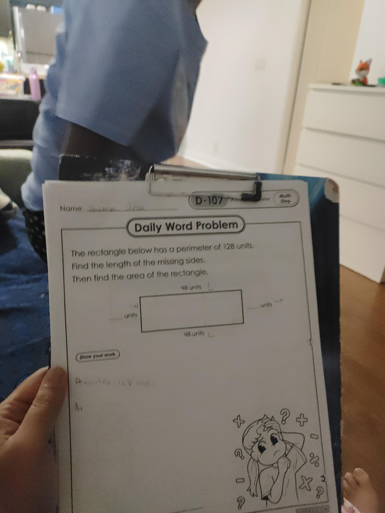 The rectangle below has a perimeter of 128 | StudyX