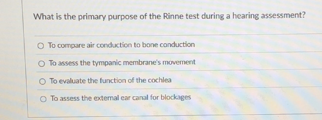 What is the primary purpose of the Rinne | StudyX