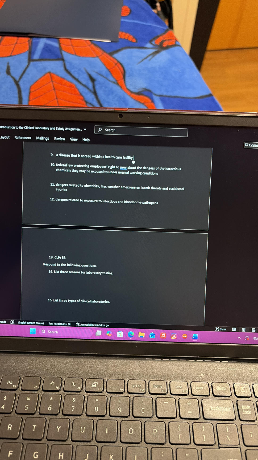 9. a disease that is spread within a health | StudyX