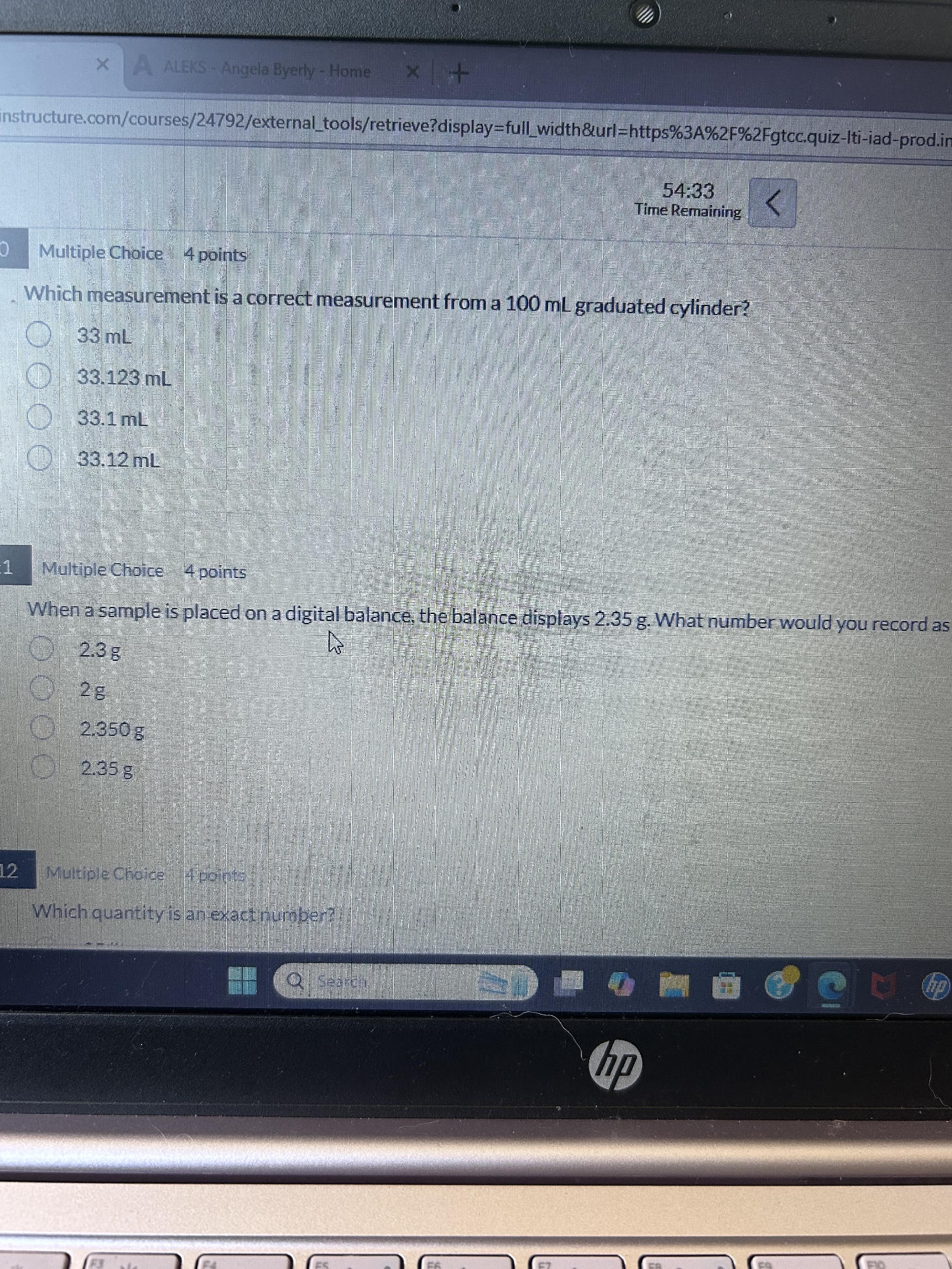 Multiple Choice 4 points When a sample is | StudyX