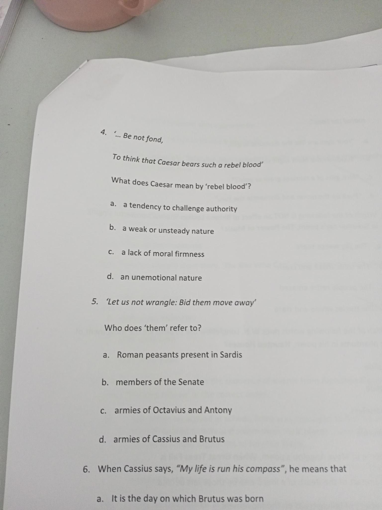 Be not fond, To think that Caesar bears | StudyX