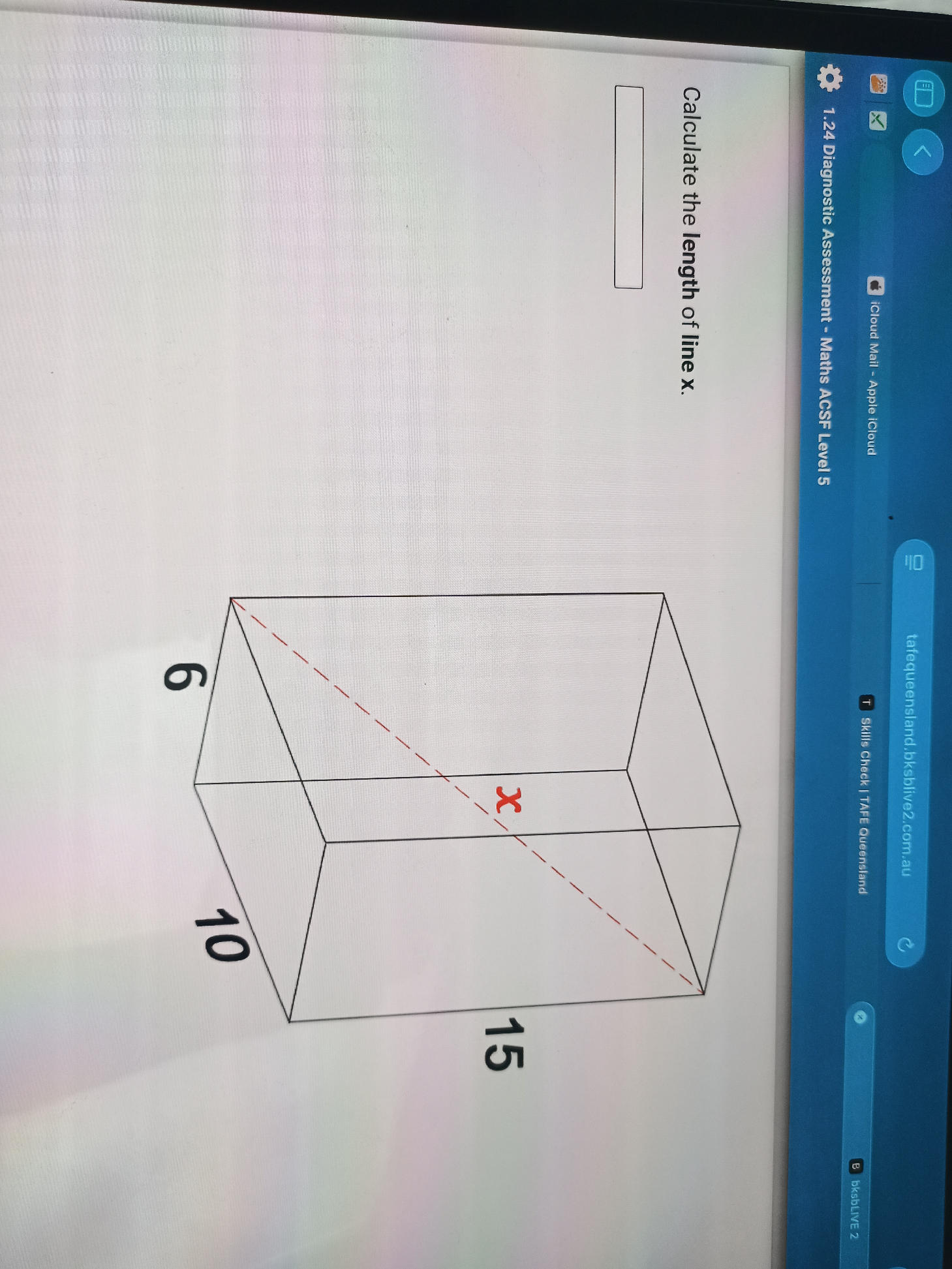 Calculate the length of line $x$. The image | StudyX